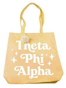 theta phi alpha retro pom pom tote bag