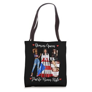 puerto rican style gemini queen zodiac womens puerto rico tote bag