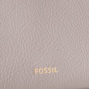 Fossil Women's Logan Eco Leather Wallet RFID Blocking Mid Size Zip with Wristlet Strap, Graystone