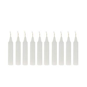 Mega Candles 10 pcs Unscented White Mini Taper Candle, 4 Inch Tall x 3/4 Inch Diameter, Great for Casting Chimes, Rituals, Spells, Vigil, Witchcraft, Wiccan Supplies, Wax Play & More