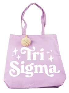 sigma sigma sigma retro pom pom tote bag