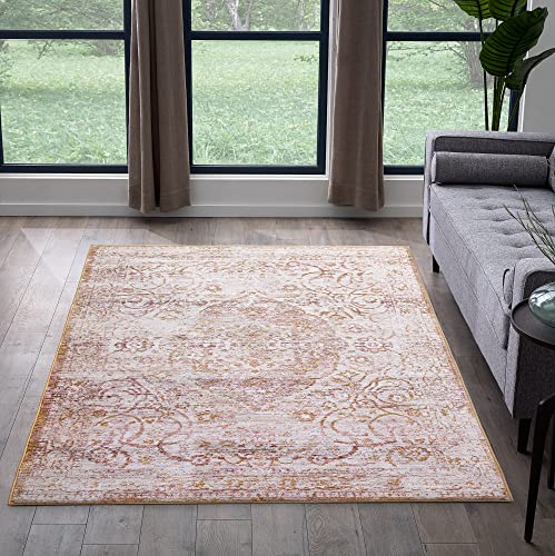 Edenbrook Area Rugs for Living Room - Cream Area Rug - Thick Pile Perfect for High Traffic Areas, 5x8 Rug