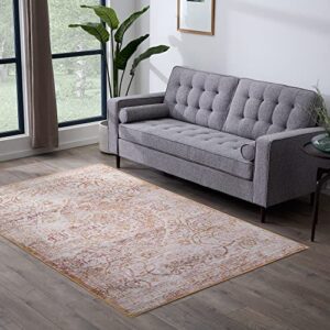 Edenbrook Area Rugs for Living Room - Cream Area Rug - Thick Pile Perfect for High Traffic Areas, 5x8 Rug