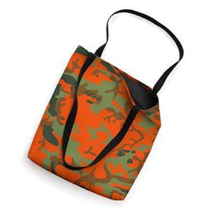 Blaze Orange Deer Hunter Camouflage Tote Bag