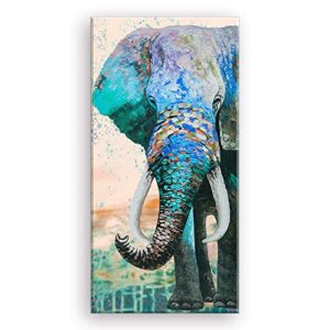 home wall art décor of the hand-painted elephant, african animals graphic artwork painting print for wall decor(waterproof artwork, bracket mounted ready to hang)