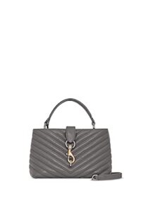 rebecca minkoff edie top handle satchel, graphite