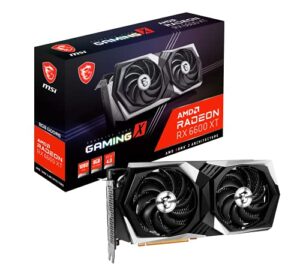 msi gaming amd radeon rx 6600 xt 8gb gddr6 128-bit hdmi/dp torx fan rgb graphics card (rx 6600 xt gaming x 8g)