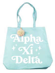 alpha xi delta retro pom pom tote bag