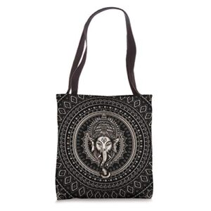 Lord Ganesha - Sepia Black Tote Bag