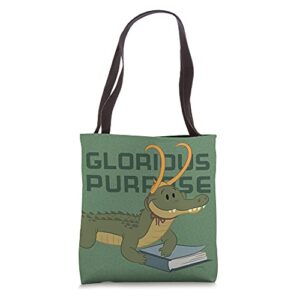 marvel loki alligator loki glorious purpose tote bag