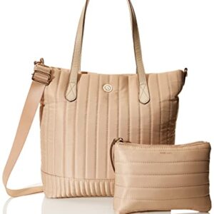 Anne Klein Quilted Nylon Medium Tote, Sandstone