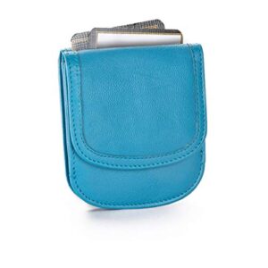 taxi wallet – soft leather, blue moon – a simple, compact, front pocket, folding wallet, that holds cards, coins, bills, id – for men & women