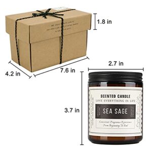 Candles for Home Scented, Scented Candles, Twilight Lavender and Sea Sage, 14.4 oz- Pack of 2 with Amber Glass Jars Package, 100 Hour Burn Time, Soy Candles for Ideal Gifts for Various Festivals