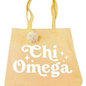 Sorority Shop Chi Omega Retro Pom Pom Tote Bag