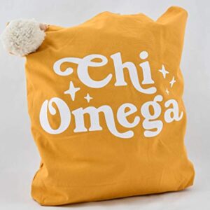 Sorority Shop Chi Omega Retro Pom Pom Tote Bag