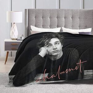 ERTER Boutique Throw Blanket -Chalamet Awesome Merch of Timothee Chalamet Super Soft Fleece,Fuzzy Plush Blanket Oversized,Thin Lightweight Blanket for All Season,Adult Black, 80inx60in Adult