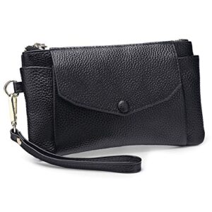 yaluxe wristlet for women genuine leather crossbody clutch cellphone smartphone wallet vintage purse travel