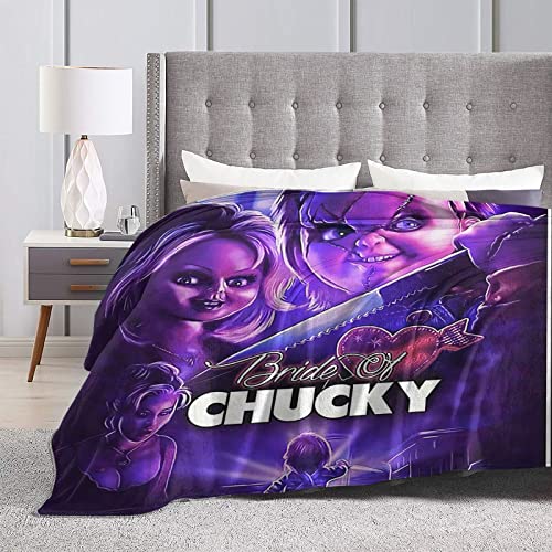 ERTER Boutique Throw Blanket -Bride of Chucky Super Soft Fleece Throw Blankets,Fuzzy Plush Blanket Oversized,Thin Lightweight Blanket for All Season 80x60 Adult, Black