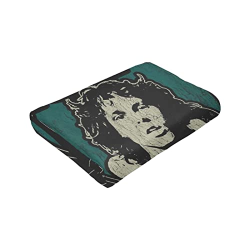 Jim Morrison The Doors Flannel Throw Blanket Fringe Lightweight Cozy Ultra Soft Couch Bed Sofa Chair for Kids Boys Girls Adults 80"X60"