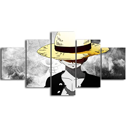 InsNordic Anime Luffy Poster Print Monkey D. Luffy Canvas Painting for Living Room Decor Wall Art (Unframed, Luffy 2)