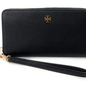 Tory Burch Women's Emerson Wristlet Zip Continental (Black)