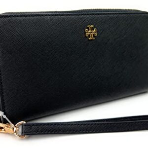 Tory Burch Women's Emerson Wristlet Zip Continental (Black)