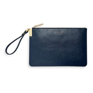 katie loxton wonderful mom womens vegan leather secret message pouch clutch navy blue