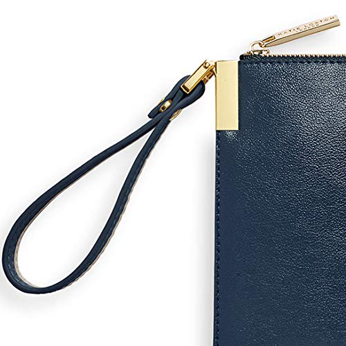 KATIE LOXTON Wonderful Mom Womens Vegan Leather Secret Message Pouch Clutch Navy Blue