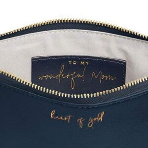 KATIE LOXTON Wonderful Mom Womens Vegan Leather Secret Message Pouch Clutch Navy Blue