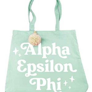 Alpha Epsilon Phi Retro Pom Pom Tote Bag