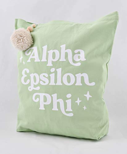 Alpha Epsilon Phi Retro Pom Pom Tote Bag