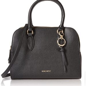 NINE WEST womens Cyra List SATCHEL, Black, One Size US