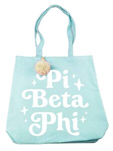 sorority shop pi beta phi retro pom pom tote bag