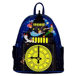 Loungefly Disney Peter Pan Glow Clock Womens Double Strap Shoulder Bag Purse