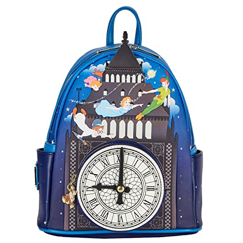 Loungefly Disney Peter Pan Glow Clock Womens Double Strap Shoulder Bag Purse