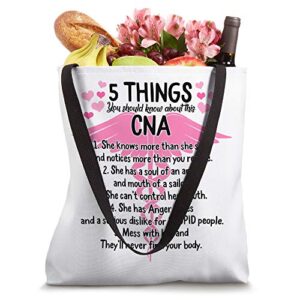 CNA Nurse Things You Should Know Nurses Week Nursing School Tote Bag