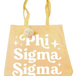 Phi Sigma Sigma Retro Pom Pom Tote Bag