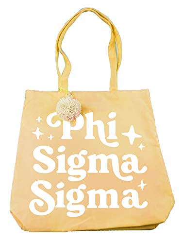 Phi Sigma Sigma Retro Pom Pom Tote Bag