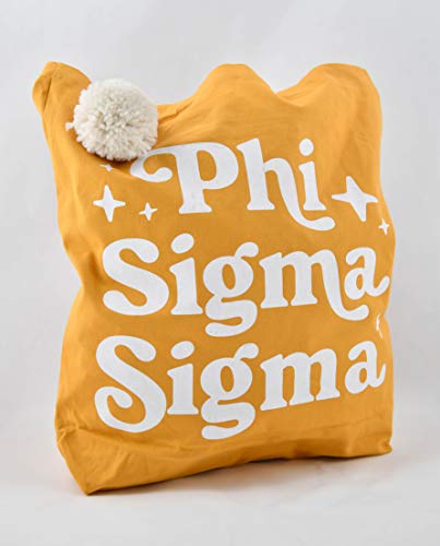 Phi Sigma Sigma Retro Pom Pom Tote Bag