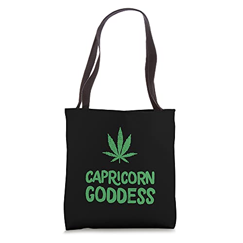 Capricorn Goddess Weed Leaf Marijuana Horoscope Astrology Tote Bag