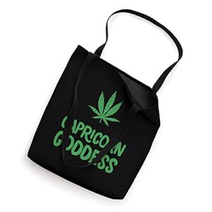 Capricorn Goddess Weed Leaf Marijuana Horoscope Astrology Tote Bag