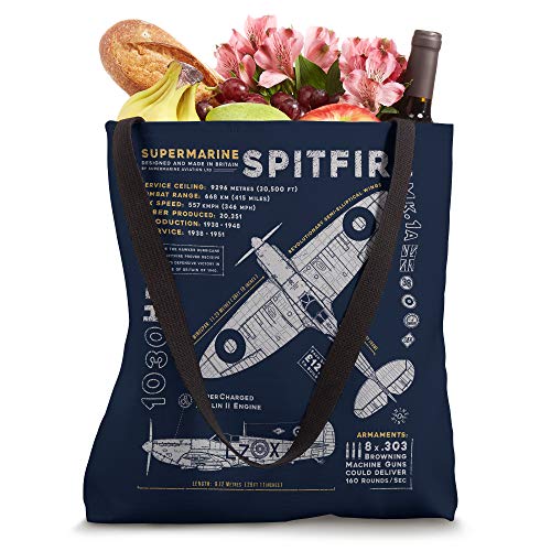 Spitfire Mk.1 | RAF British WWII Supermarine Fighter Plane Tote Bag