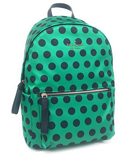 Kate Spade New York Large Nylon Backpack Chelsea Delightful Dot (Green & Navy)