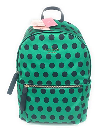 Kate Spade New York Large Nylon Backpack Chelsea Delightful Dot (Green & Navy)