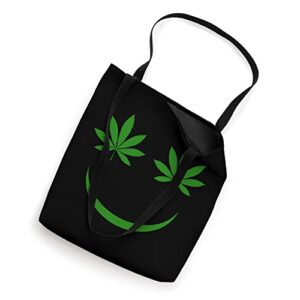 Marijuana Smile Face Smoker Stoner Pothead Happy Weed Tote Bag