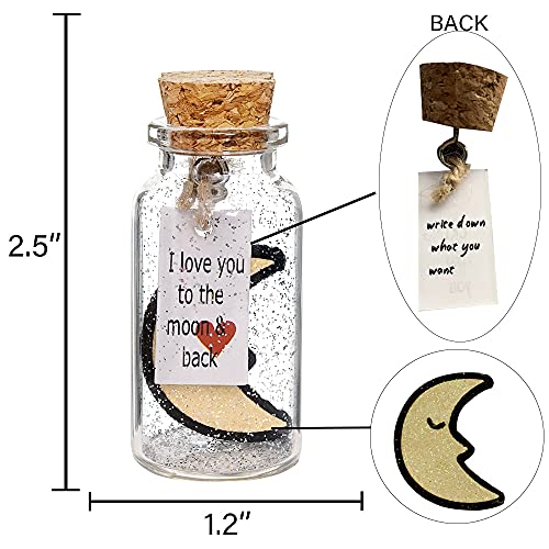 MUZRUYOU Romantic Gifts for Her or Him -I Love You to The Moon and Back - Cute Decorative Jar - Love Present for Boyfriend, Girlfriend, Husband, Wife (Moon in a Bottle)