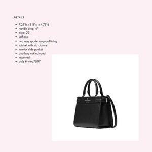 Kate Spade New York Staci Small Saffiano Leather Satchel Bag in Black