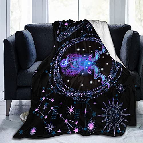 Aries Throw Blanket Flannel Constellations Blanket Warm & Soft 12 Horoscope Astrology Throw Blankets Constellation Theme Home Décor 50"X40"