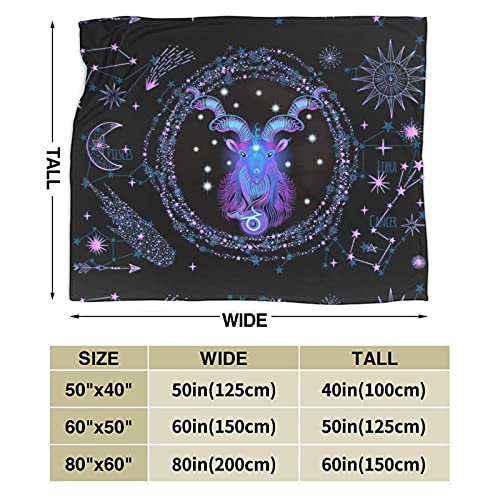 Aries Throw Blanket Flannel Constellations Blanket Warm & Soft 12 Horoscope Astrology Throw Blankets Constellation Theme Home Décor 50"X40"