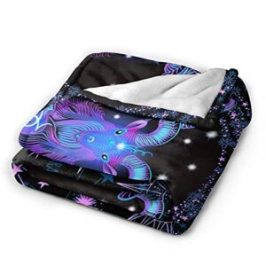 Aries Throw Blanket Flannel Constellations Blanket Warm & Soft 12 Horoscope Astrology Throw Blankets Constellation Theme Home Décor 50"X40"